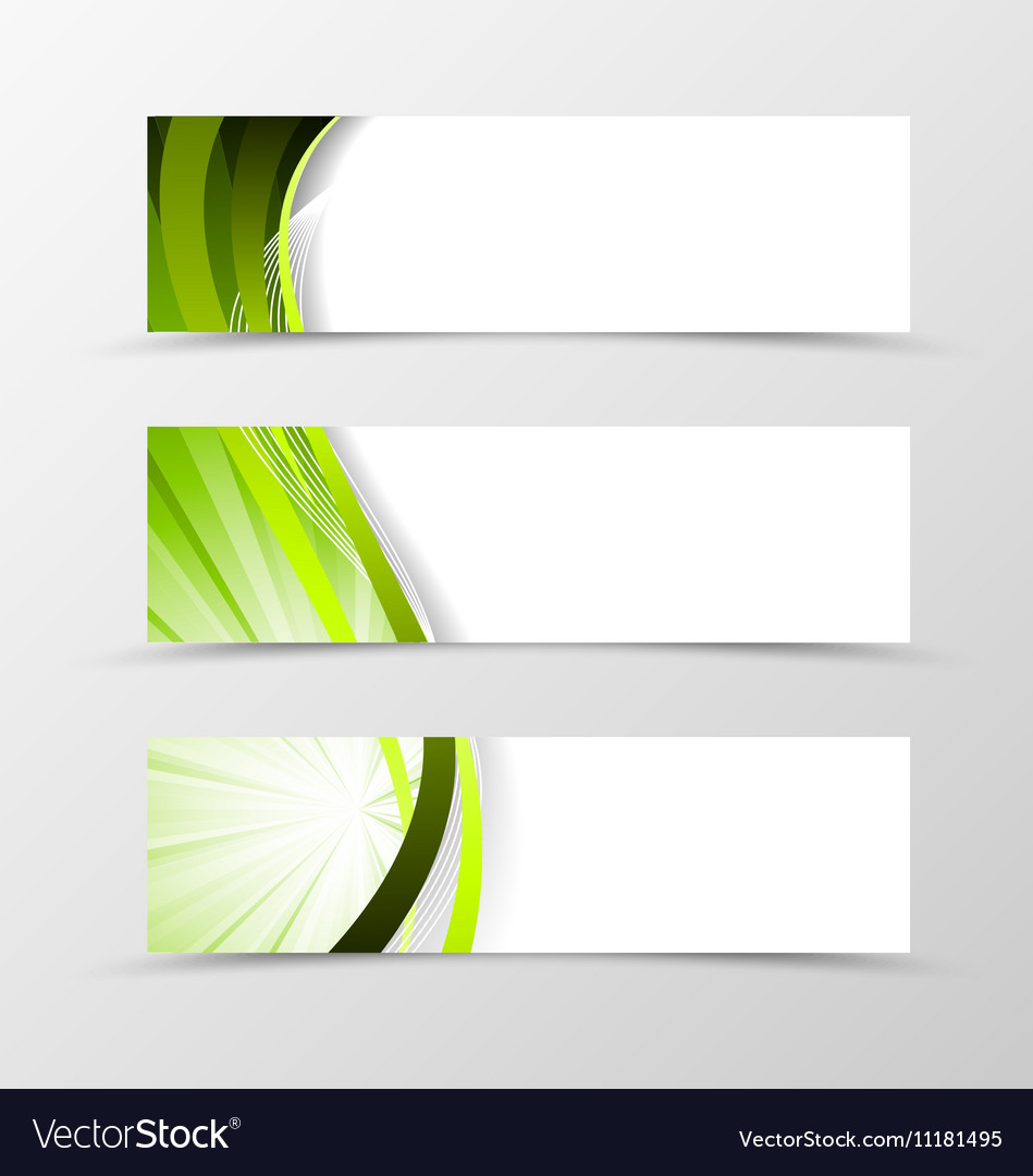 Set of header banner dynamic wave design Vector Image