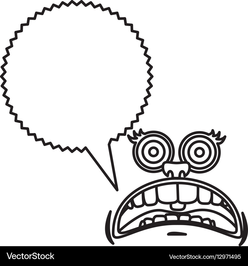 Silhouette face cartoon gesture with dialogue Vector Image