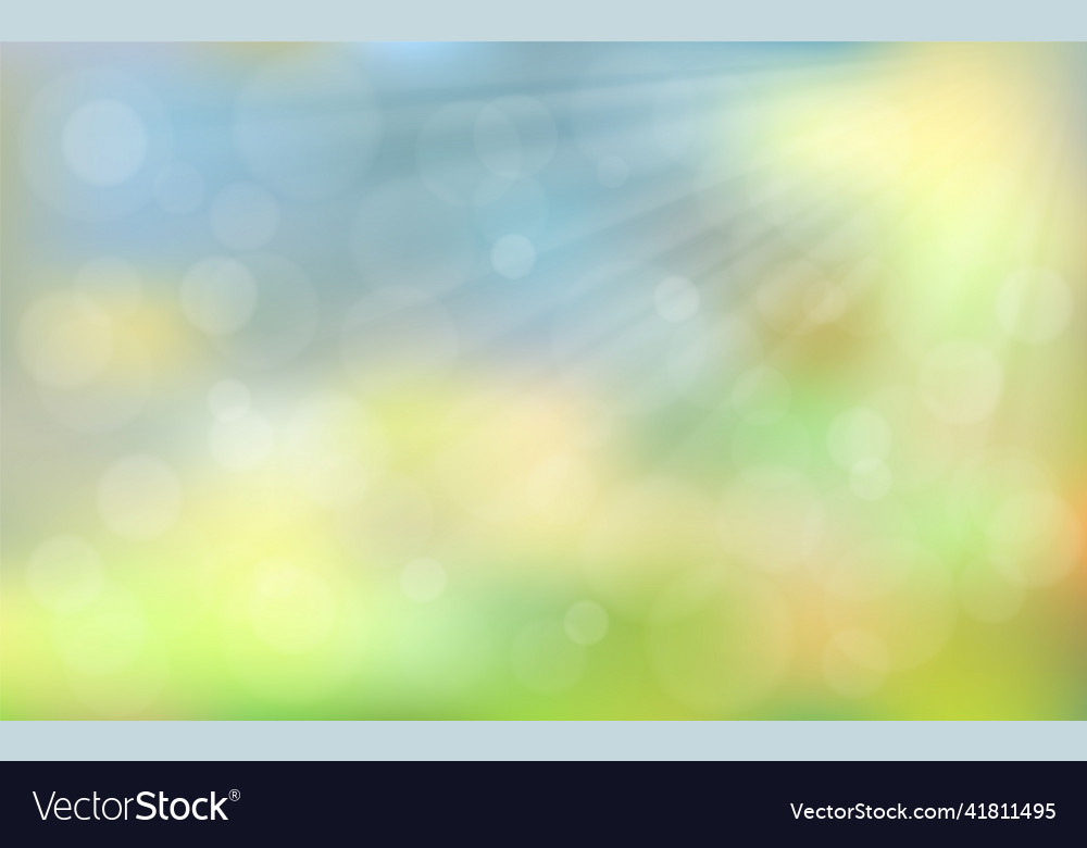 Spring blurred background whit sun rays Royalty Free Vector