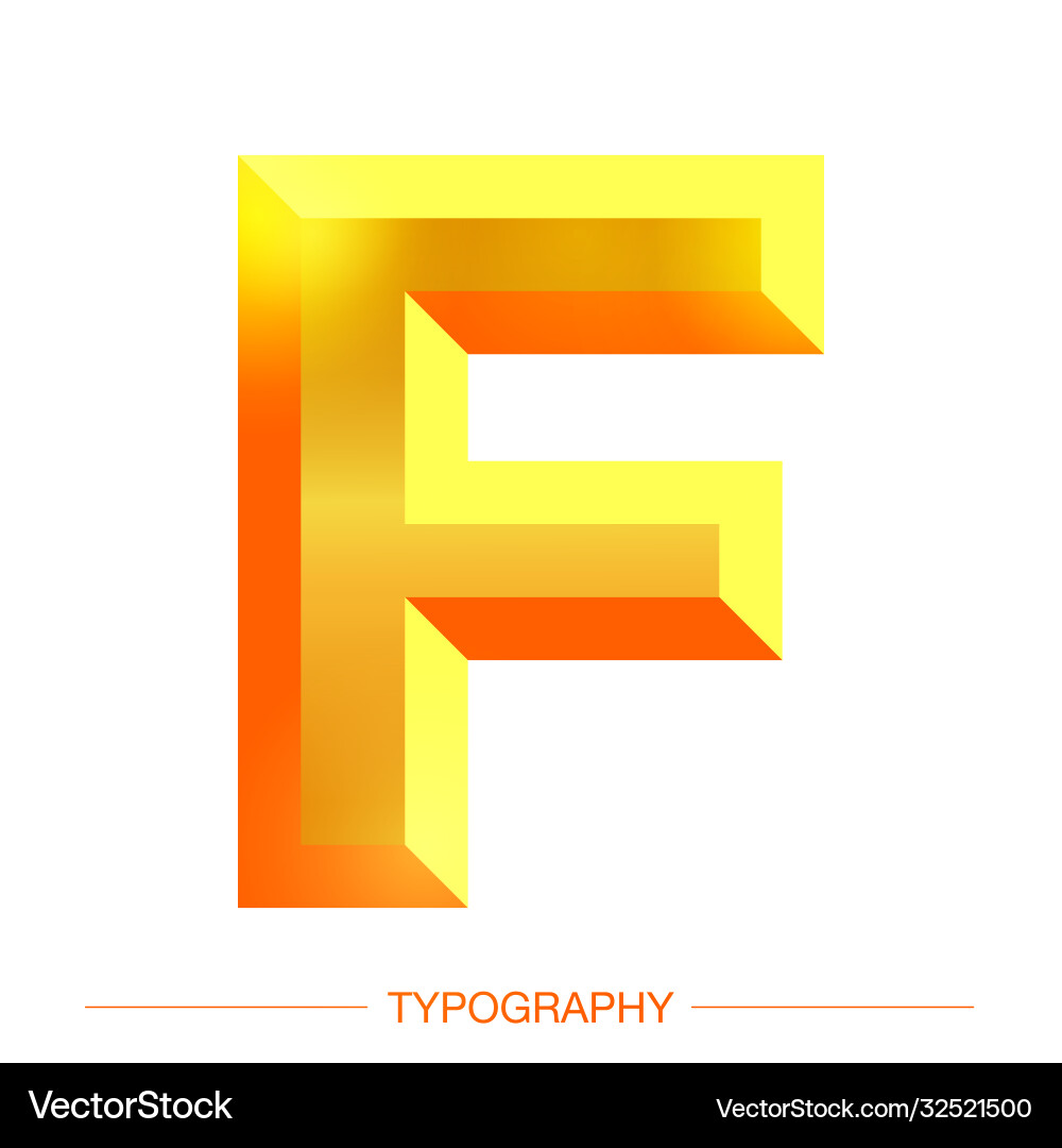 3d sunshine letter bold style modern Royalty Free Vector