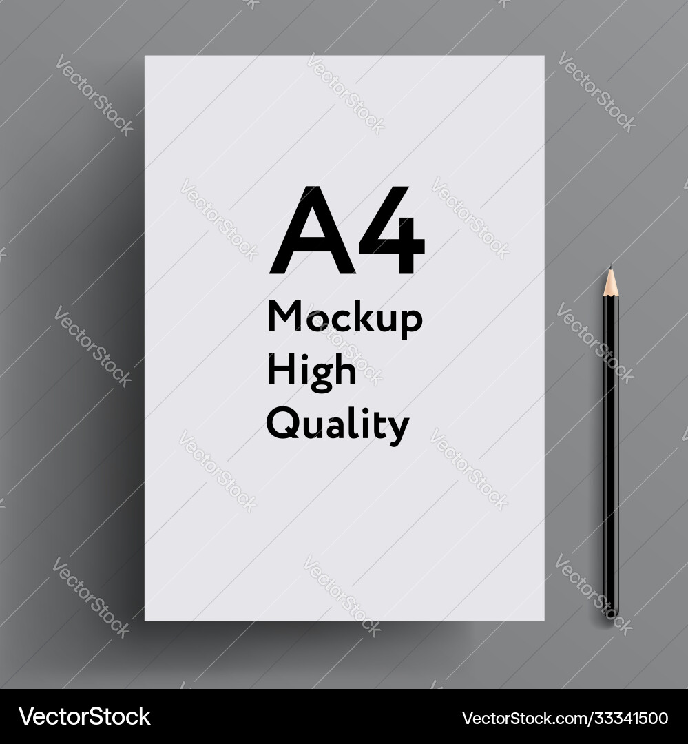 A4 paper mockup design with a space for text Vector Image