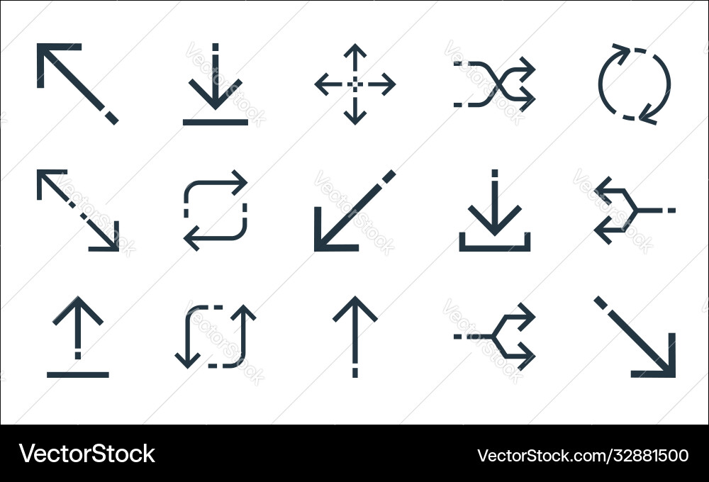 Arrows line icons linear set quality line set Vector Image