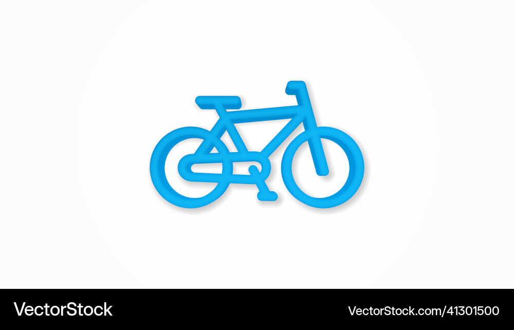 Bicycle bike 3d realistic line icon Royalty Free Vector