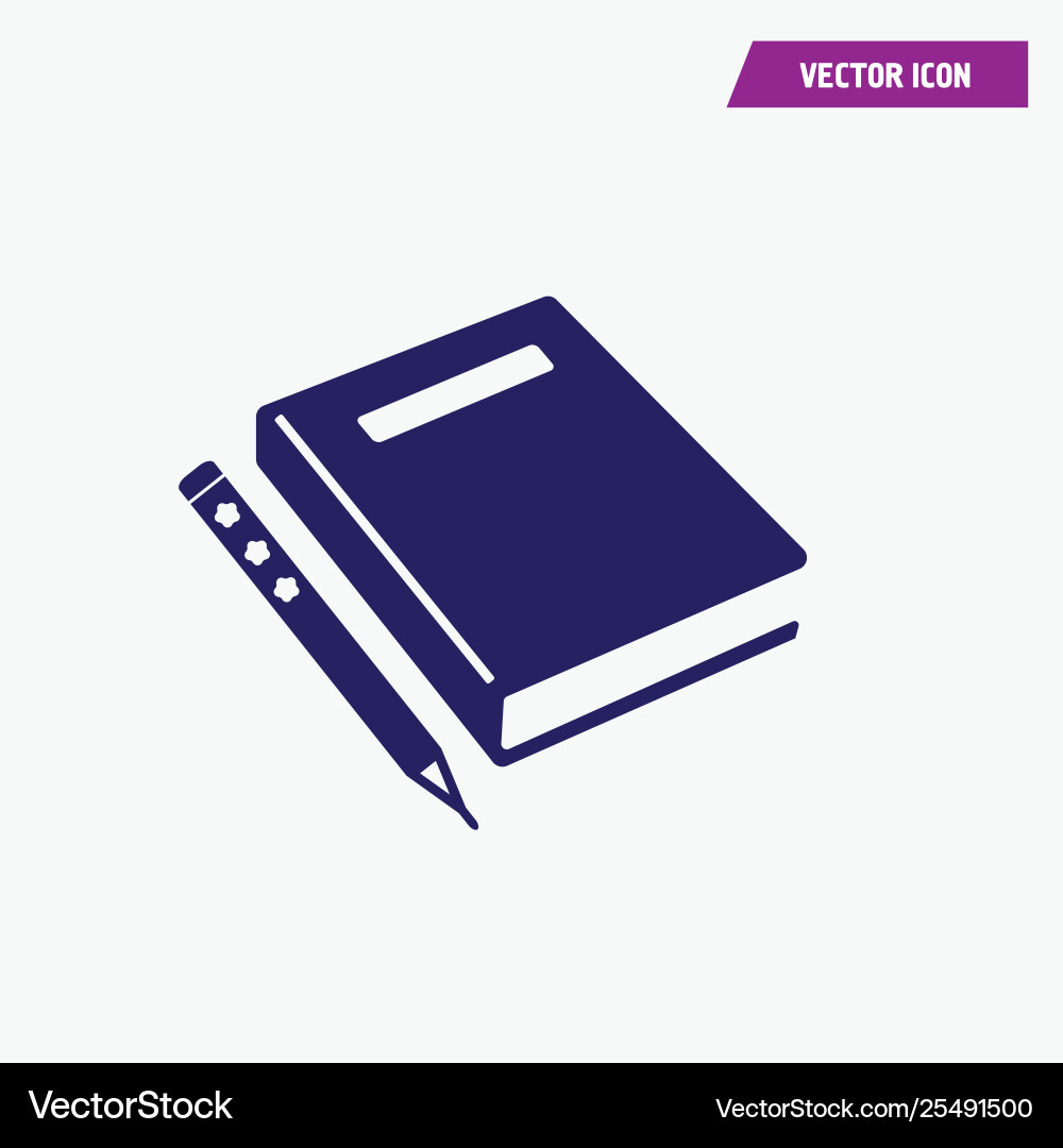 Blue agenda note book icon with pen Royalty Free Vector