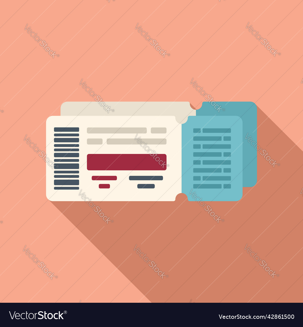Class air ticket icon flat airline pass Royalty Free Vector Class air ticket icon flat airline pass Royalty Free Vector