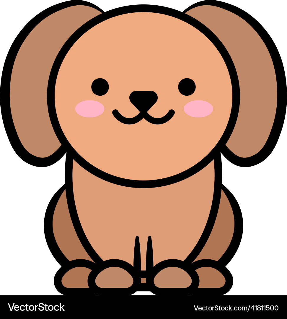 Dog cute character hand drawn Royalty Free Vector Image