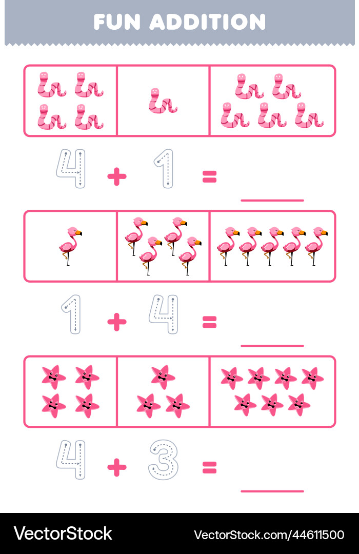Education game for children fun addition Vector Image