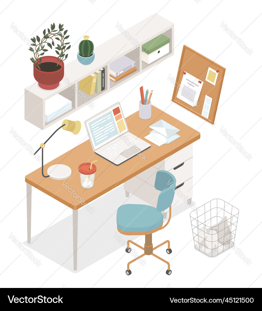 Freelance office - modern colorful Royalty Free Vector Image