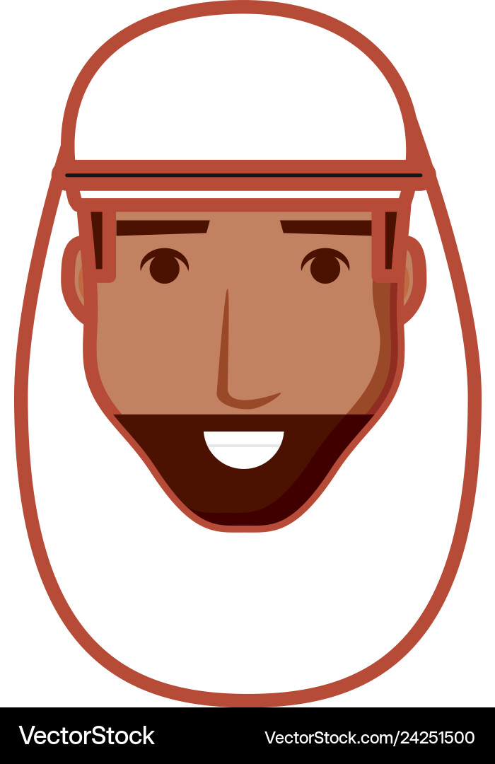 Head of man arab avatar character Royalty Free Vector Image