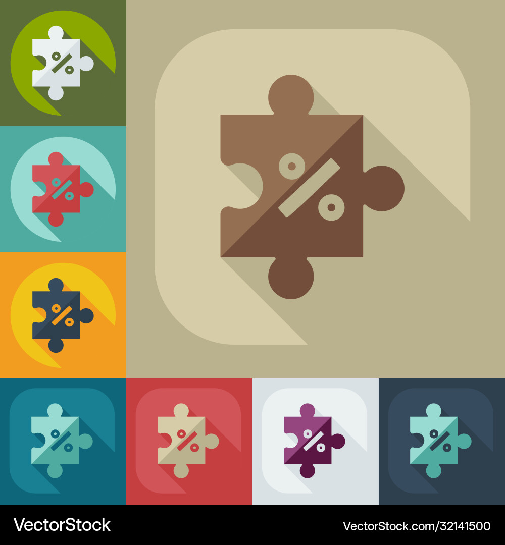 Icons in a flat style puzzle Royalty Free Vector Image