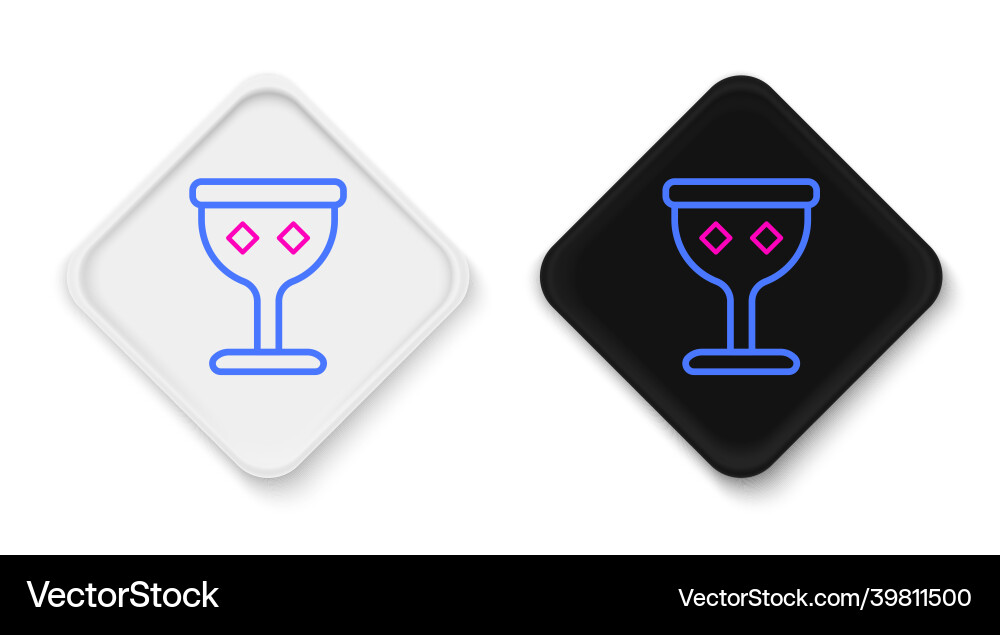 Line medieval goblet icon isolated on white Vector Image
