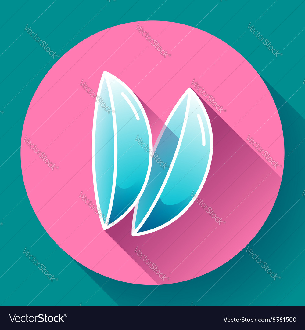 Two Contact Lenses Icon Flat Design Style Vector Image