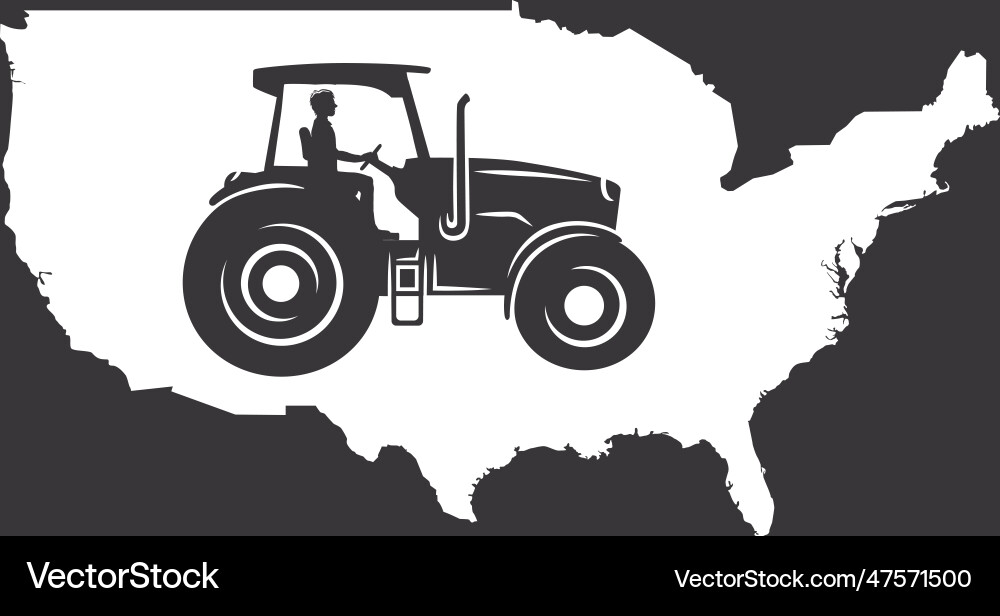Usa map - guy driving truck Royalty Free Vector Image