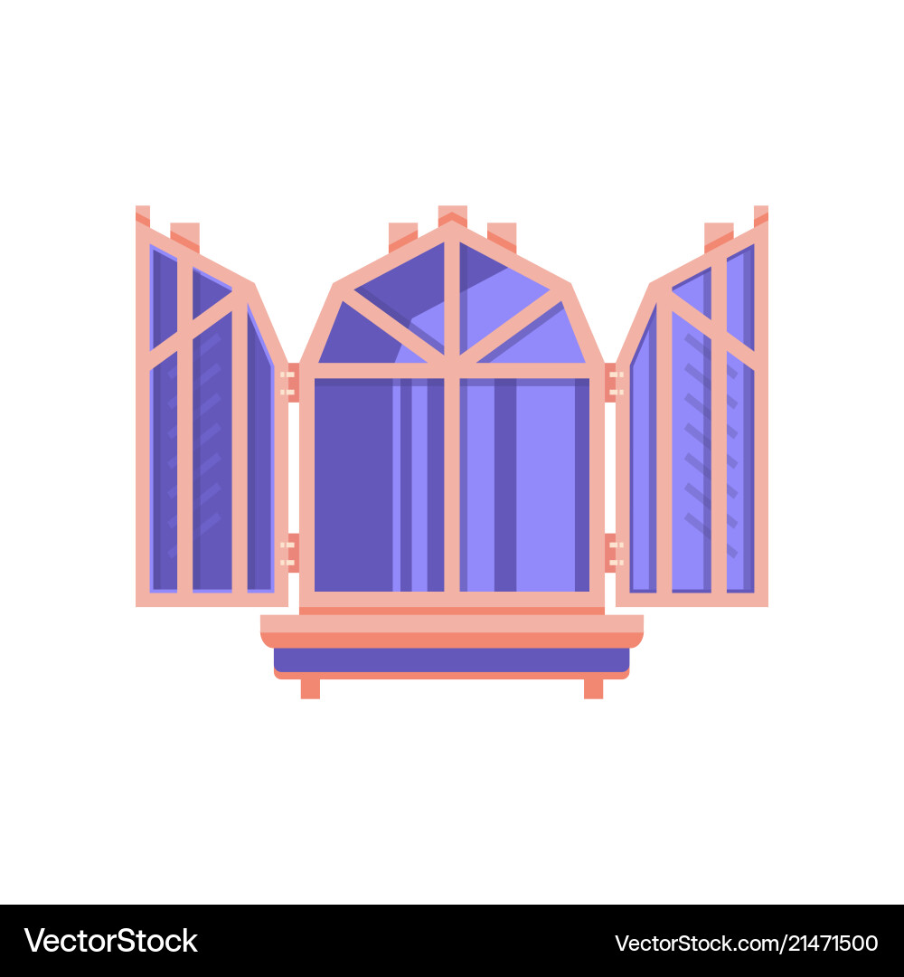 Wooden window with shutters architectural design Vector Image