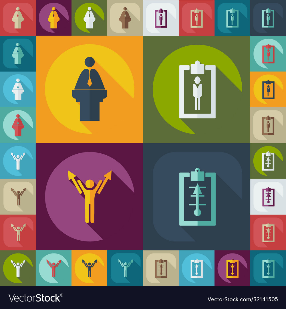Assembly in flat style icons theme business Vector Image