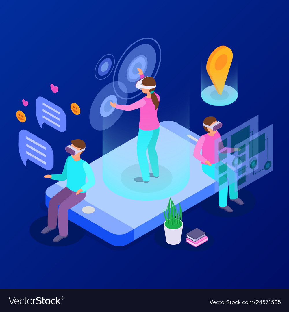 Augmented reality composition Royalty Free Vector Image