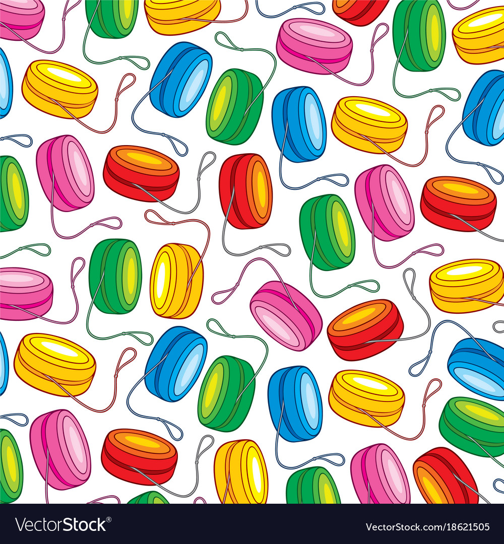 Background pattern with yo yo children toys Vector Image