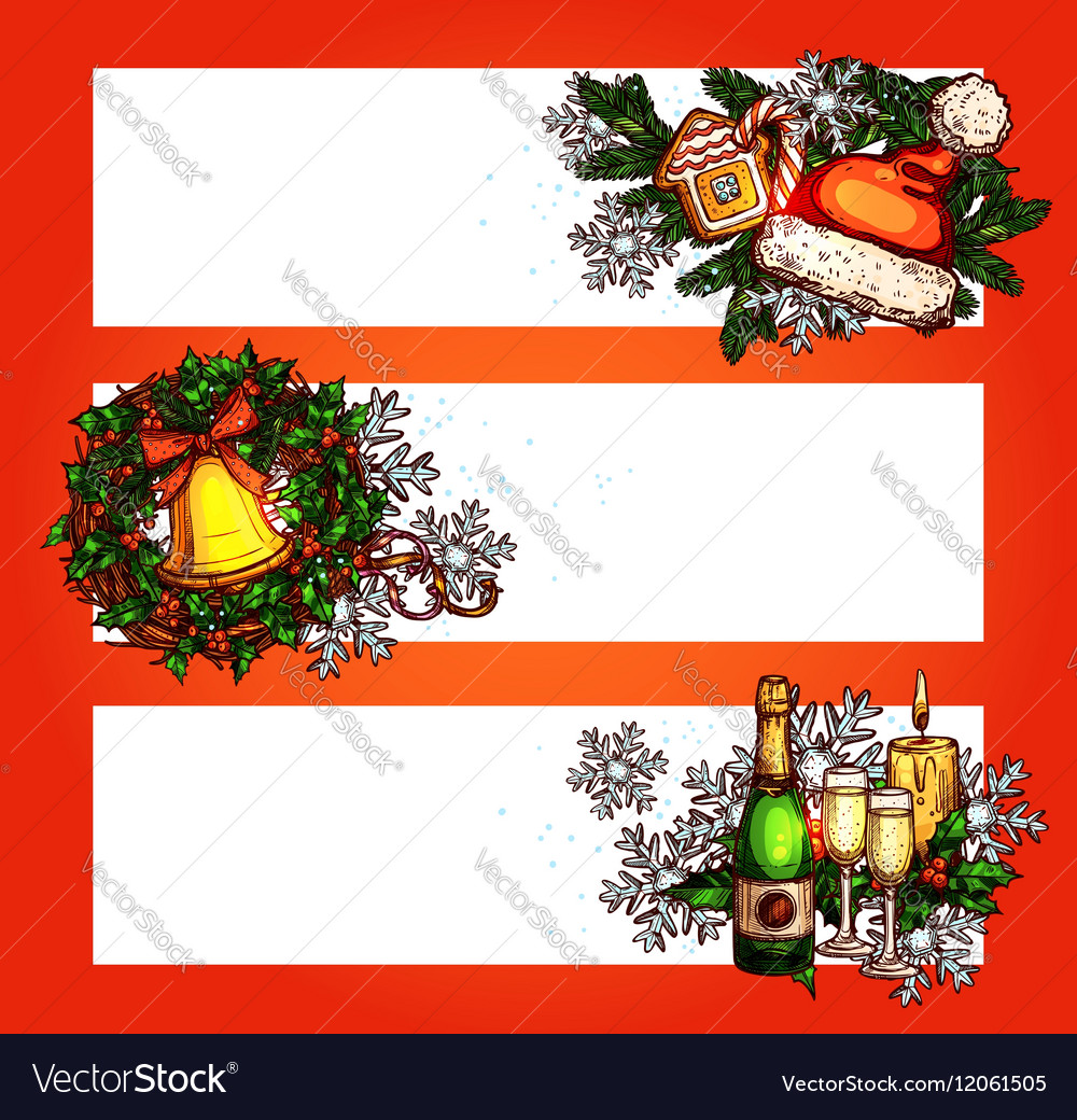 Christmas winter holidays banner with copy space Vector Image