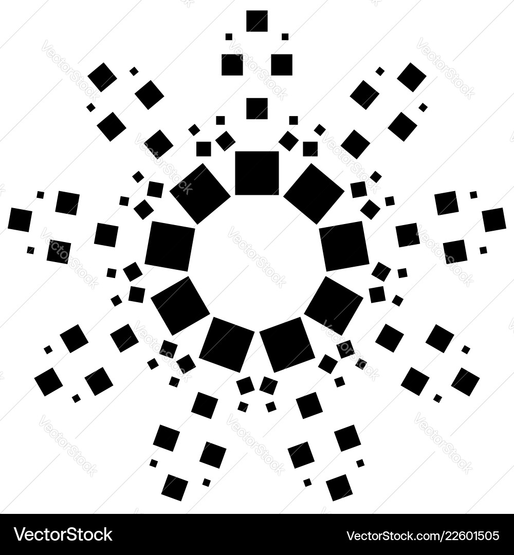 Circular element made of squares squares rotating Vector Image