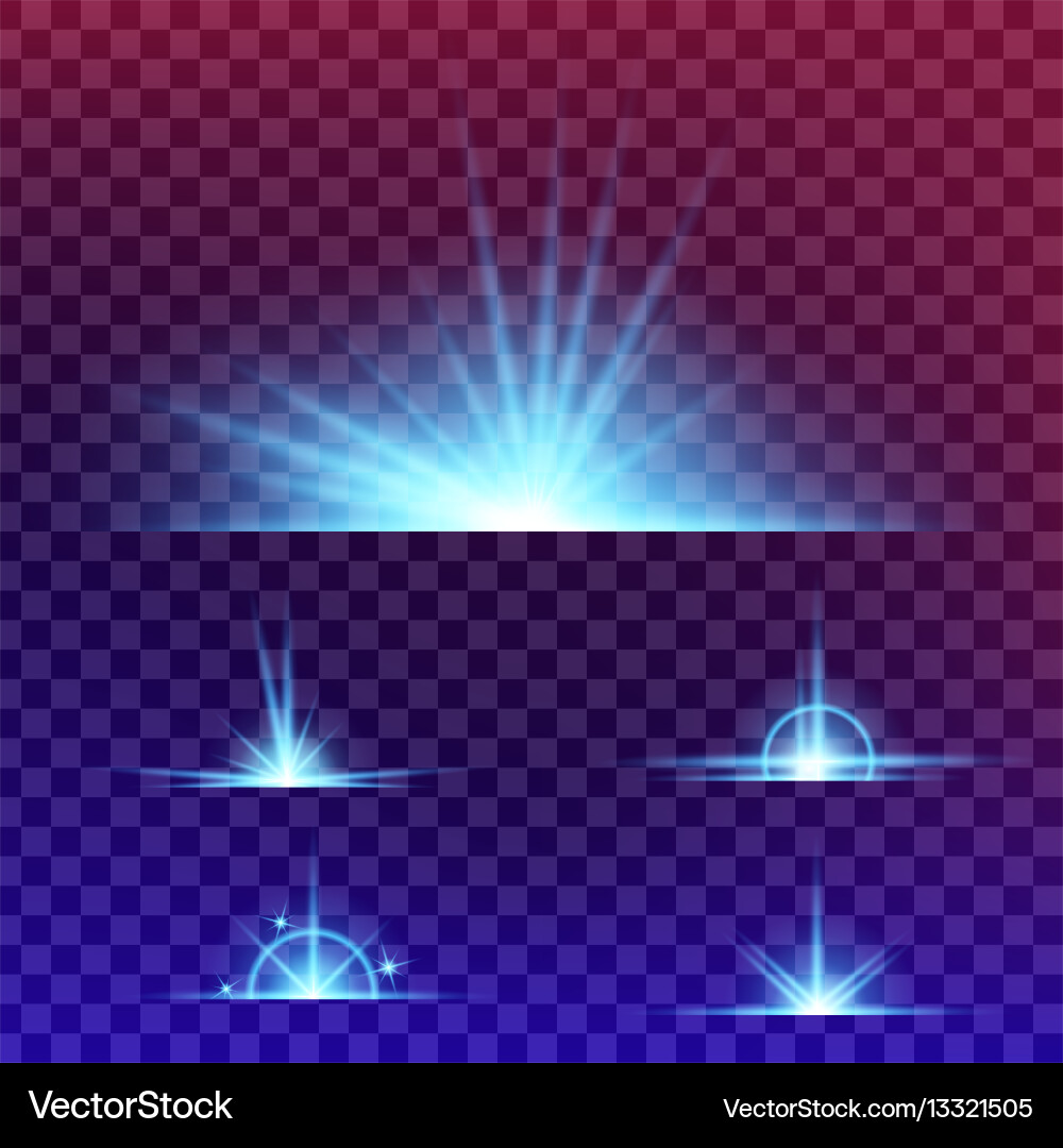 Creative concept set of glow light effect Vector Image