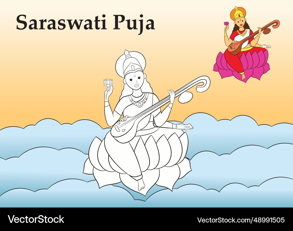 Festival coloring page for kids Royalty Free Vector Image