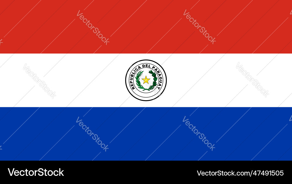 Flag of paraguay Royalty Free Vector Image - VectorStock