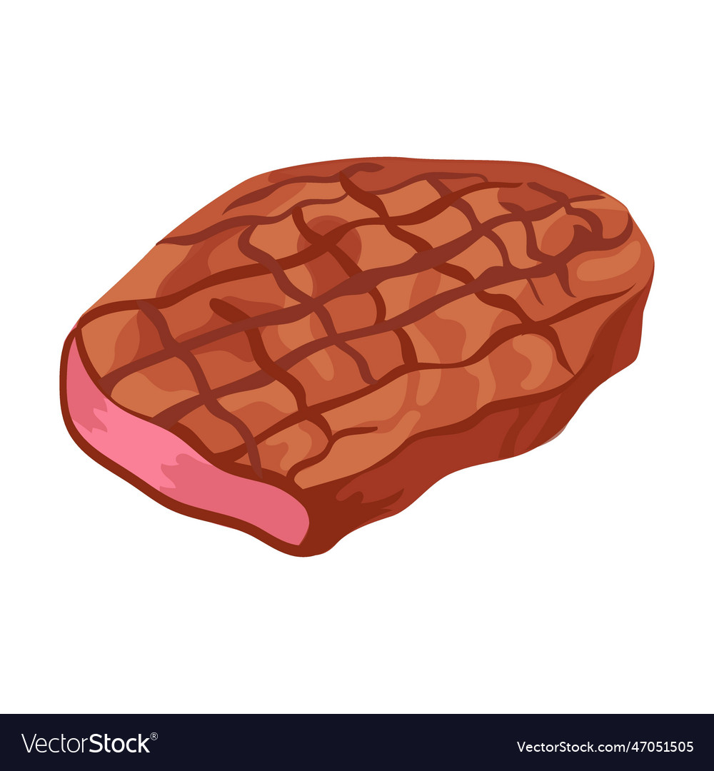 Fried Meat Steak Product Cartoon Royalty Free Vector Image