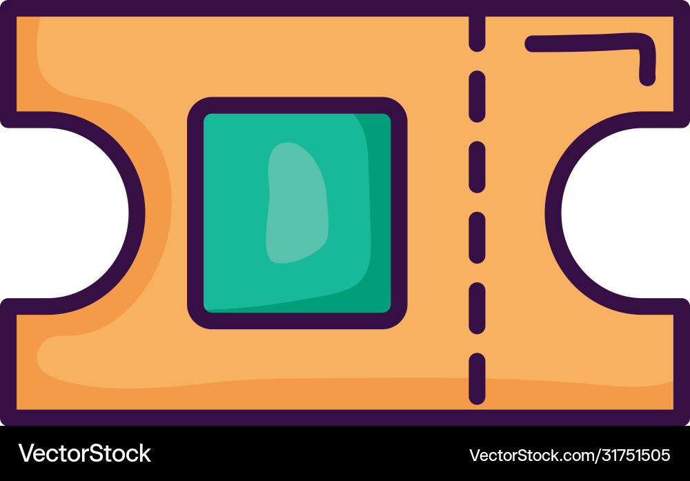 Game ticket icon line color style Royalty Free Vector Image