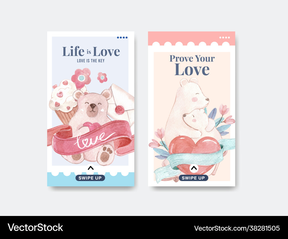 Instagram template with loving you concept Vector Image