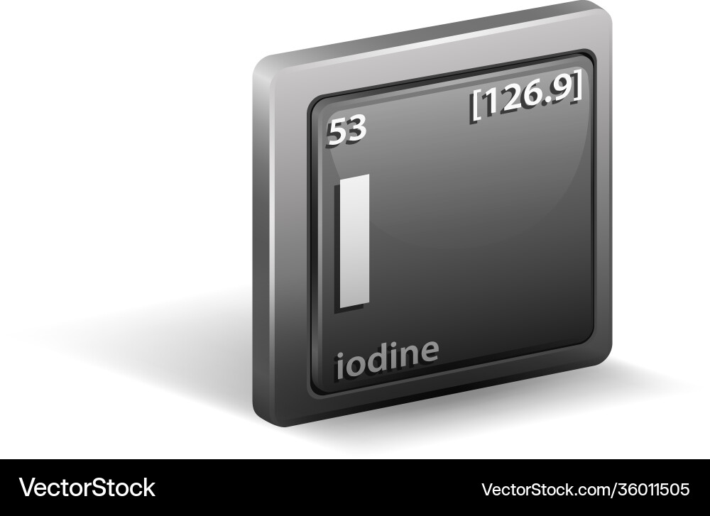 Iodine chemical element symbol Royalty Free Vector Image