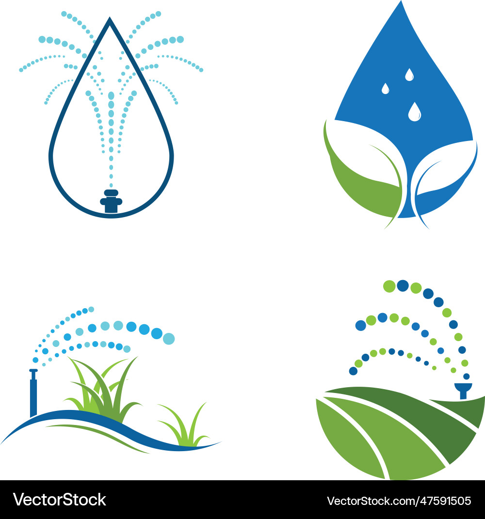 Irrigation logo design icon symbol Royalty Free Vector Image