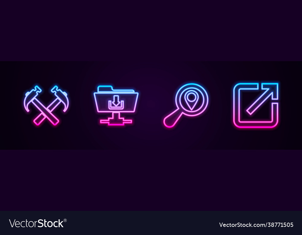 Set line two crossed hammers ftp folder download Vector Image Set line two crossed hammers ftp folder download Vector Image