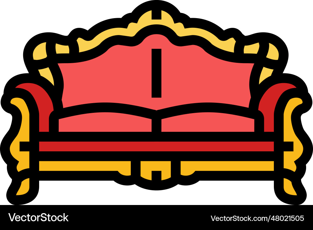 Sofa luxury royal color icon Royalty Free Vector Image