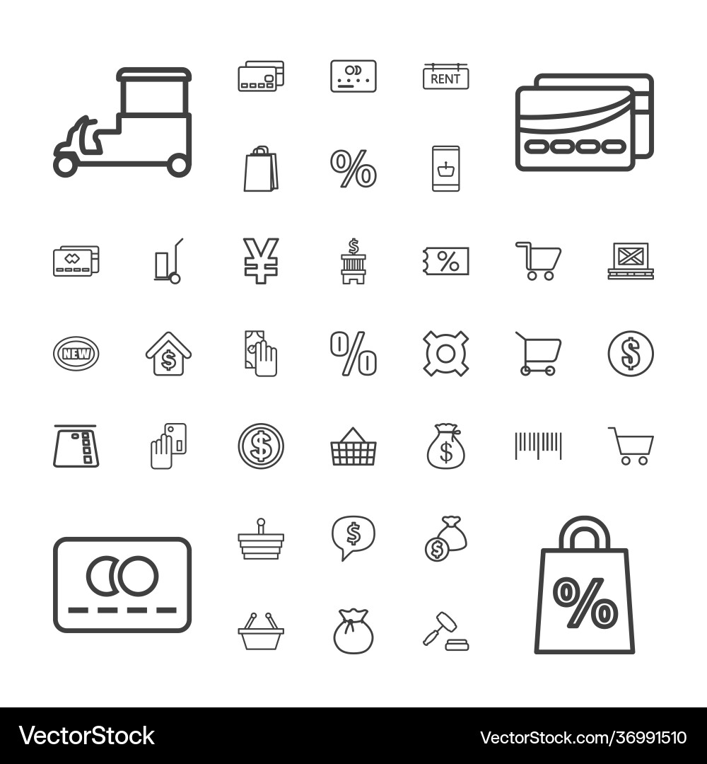 37 buy icons Royalty Free Vector Image - VectorStock