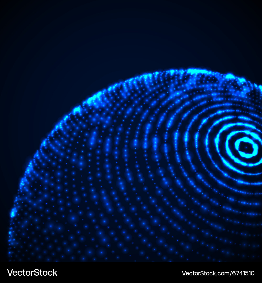 3D illuminated sphere of glowing particles Vector Image