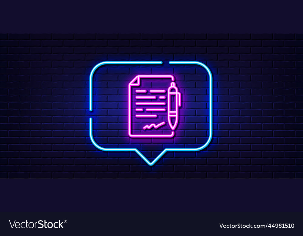 Agreement Document Line Icon Contract File Vector Image