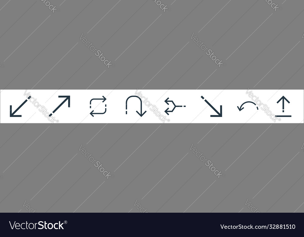 Arrows line icons linear set quality line set Vector Image
