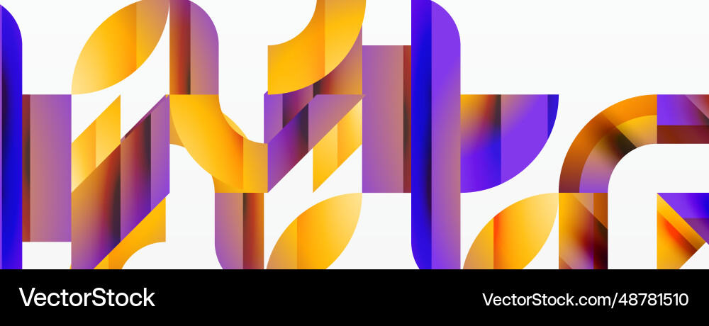 Assorted geometric shapes unite in a minimalistic Vector Image