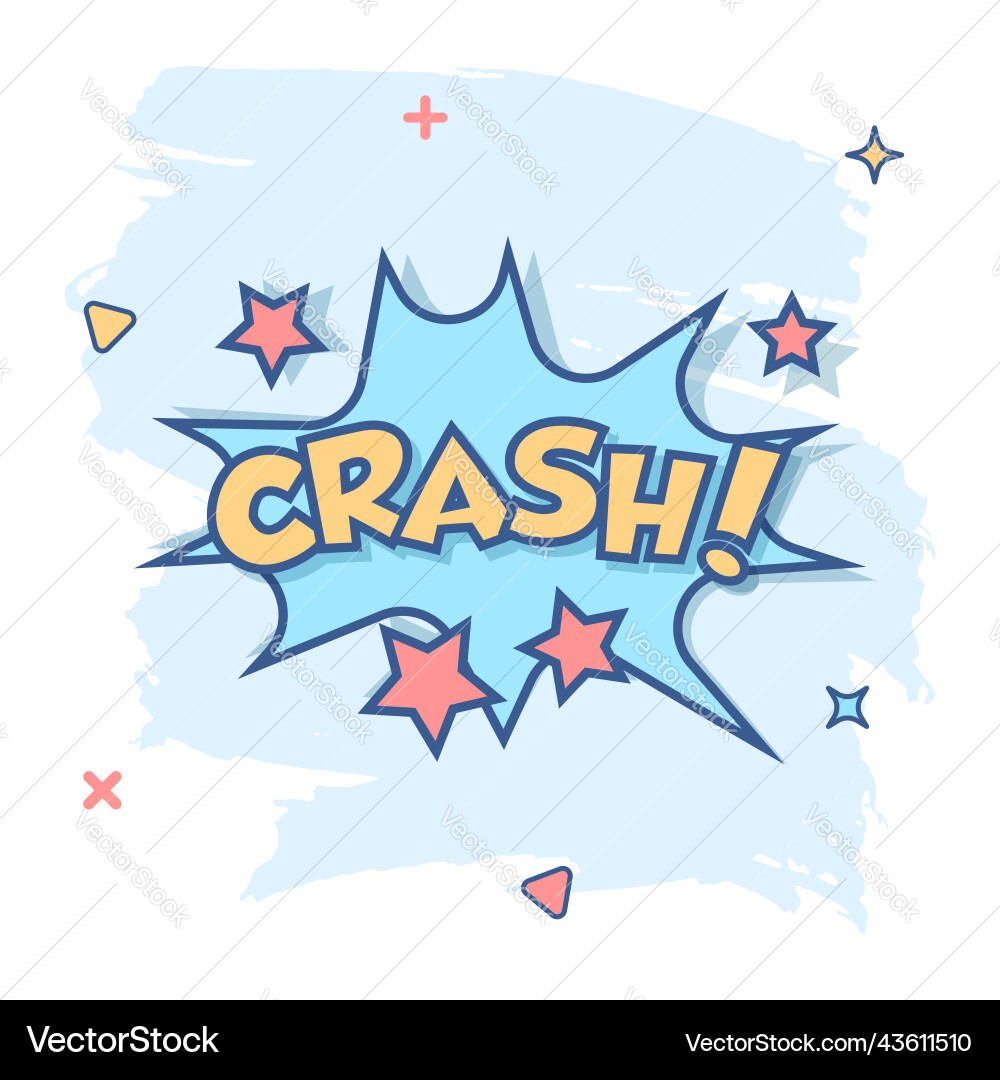 Cartoon crash comic sound effects icon Royalty Free Vector