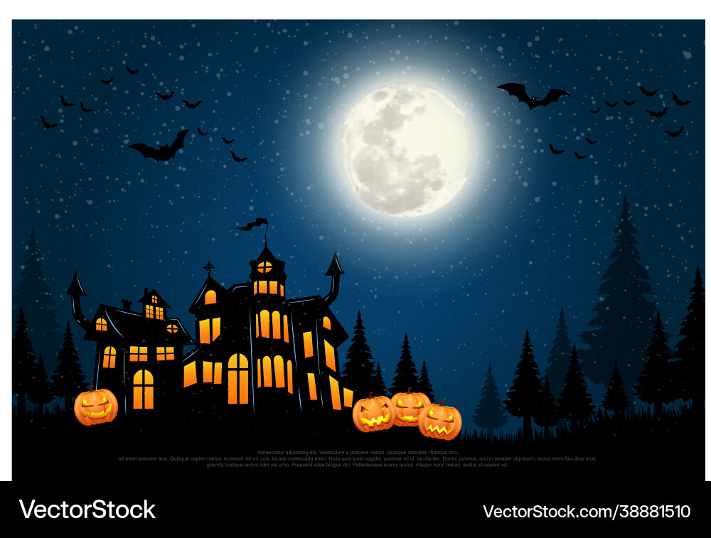 Castle haunted house and ghost hands Royalty Free Vector