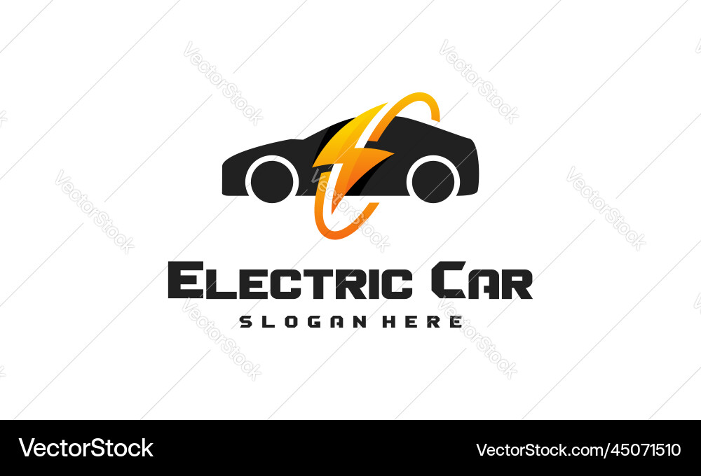 Electric car logo designs concept technology Vector Image