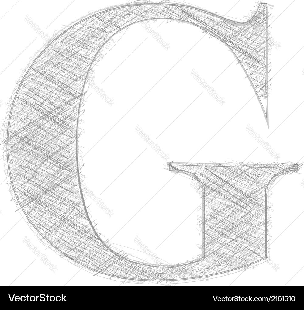 Freehand typography letter g Royalty Free Vector Image
