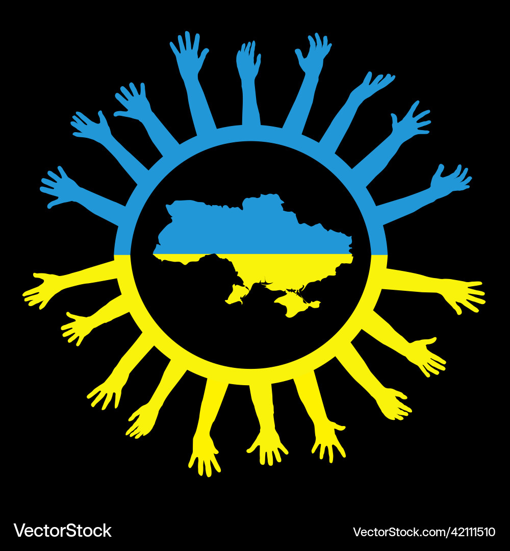 Help ukraine concept with map Royalty Free Vector Image