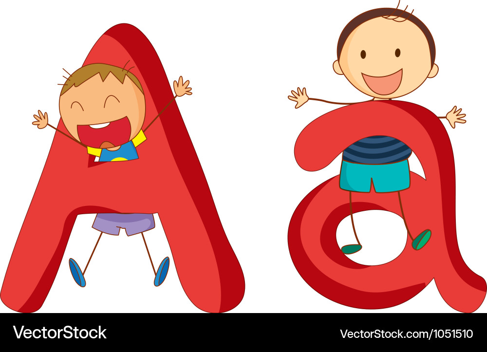 Kids in letters series Royalty Free Vector Image