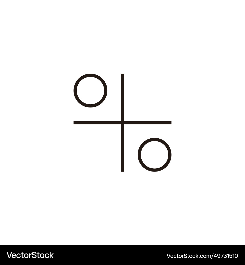 Letter o plus lines geometric symbol simple logo Vector Image