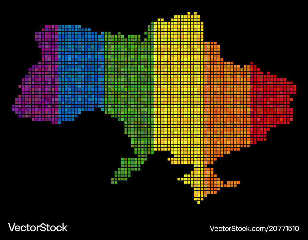 Lgbt pixel ukraine map with crimea Royalty Free Vector Image