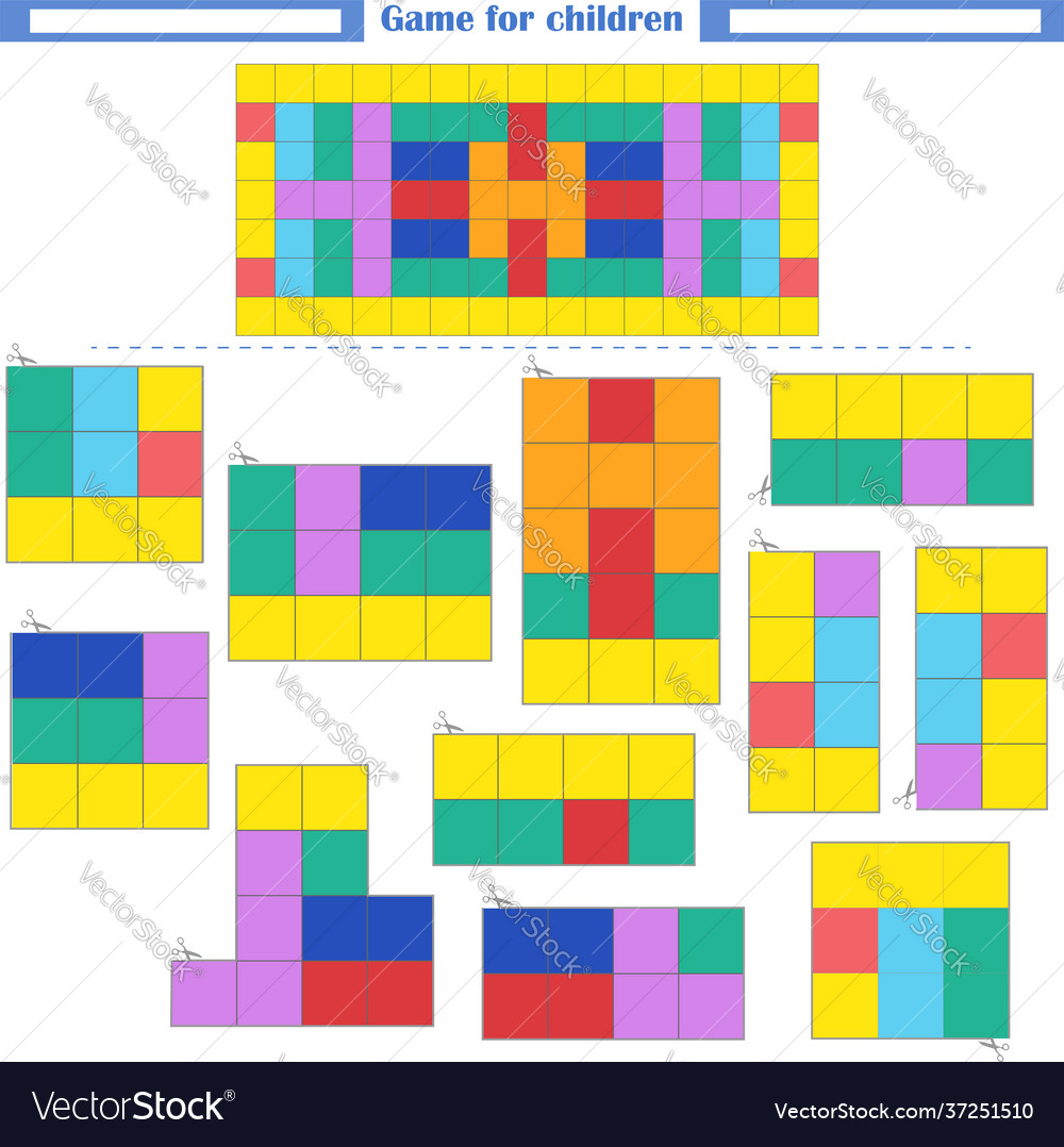 Logic game development spatial thinking Royalty Free Vector