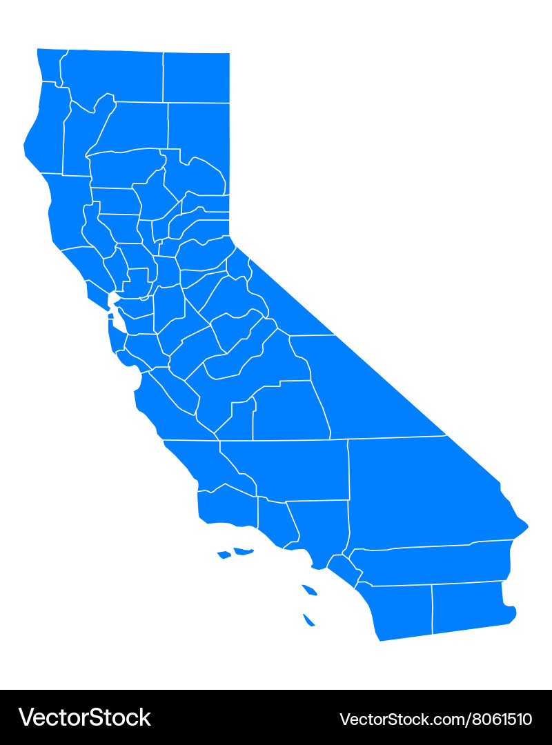 Map of california Royalty Free Vector Image - VectorStock