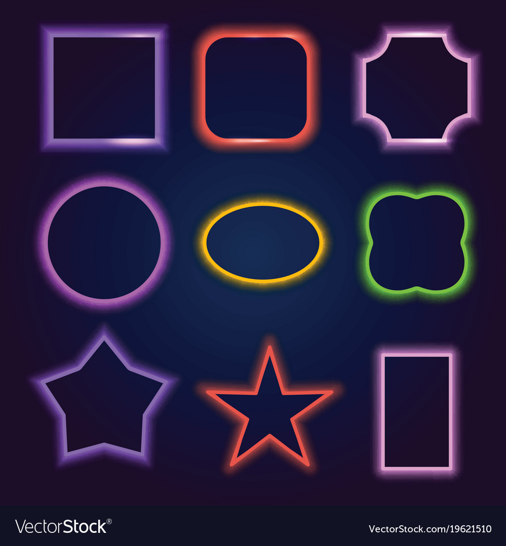 Neon frames Royalty Free Vector Image - VectorStock