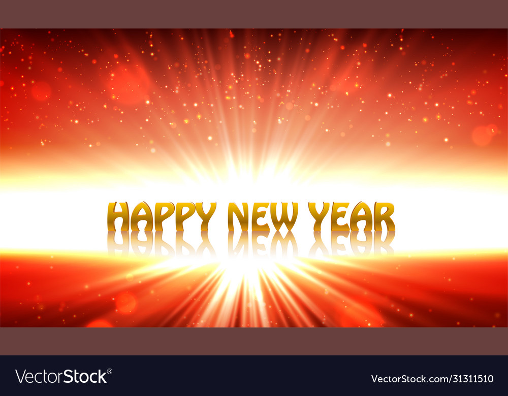 New year abstract background with horizon and sun Vector Image